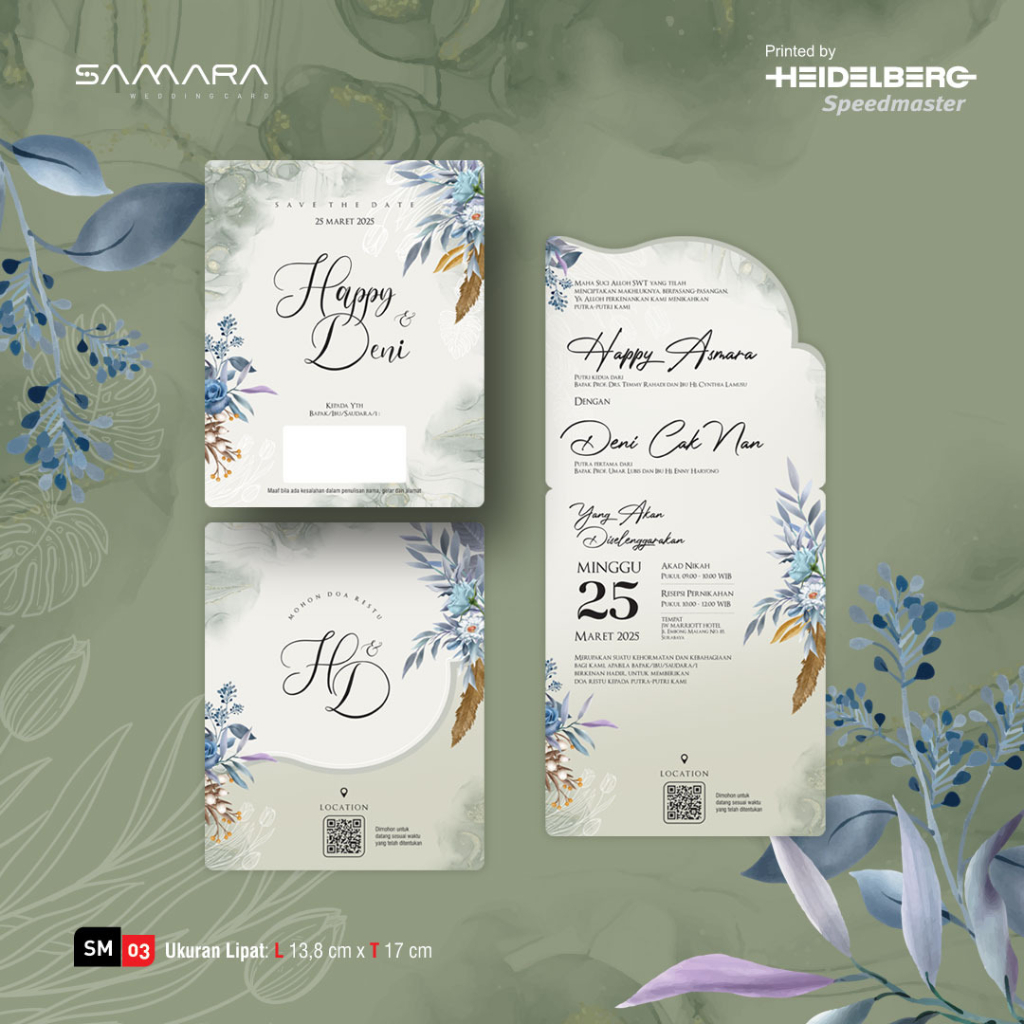 Wedding invitation / Samara Wedding Invitation Blank 03 / sm 03 / soft ...