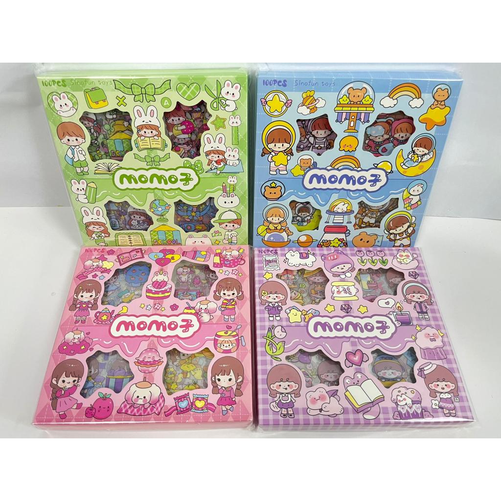 Momo Masu Senmu viral sticker contains 100 pcs MOMO Cartoon Waterproof ...