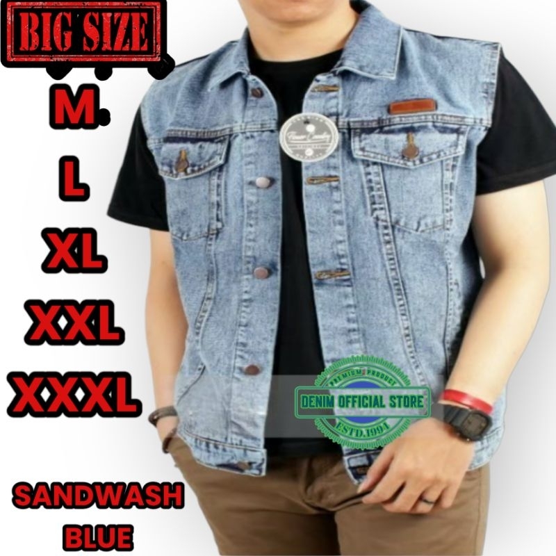 Denim_ Rompi JEANS Men-JUMBO ORIGINAL BIG SIZE M L XL XXL XXXL | Shopee ...