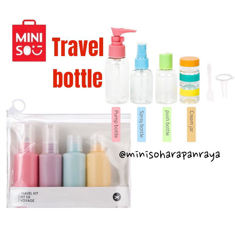 Miniso travel bottle kit/travel bottle set refill | Shopee Malaysia