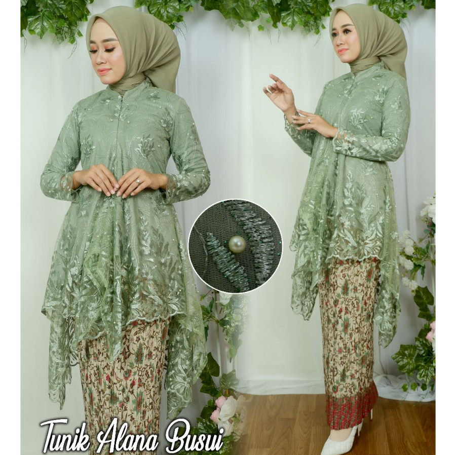 Can be Suit/Busui Mauri Tunic Kebaya Top and Long Batik Frisket Skirt ...