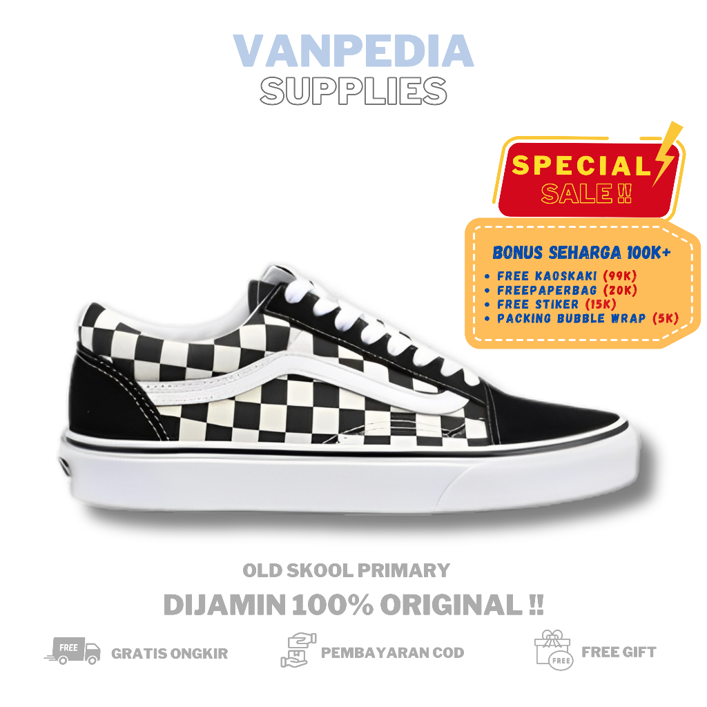 Vans Old Skool Primary Checkerboard Original 100% Guaranteed Original ...