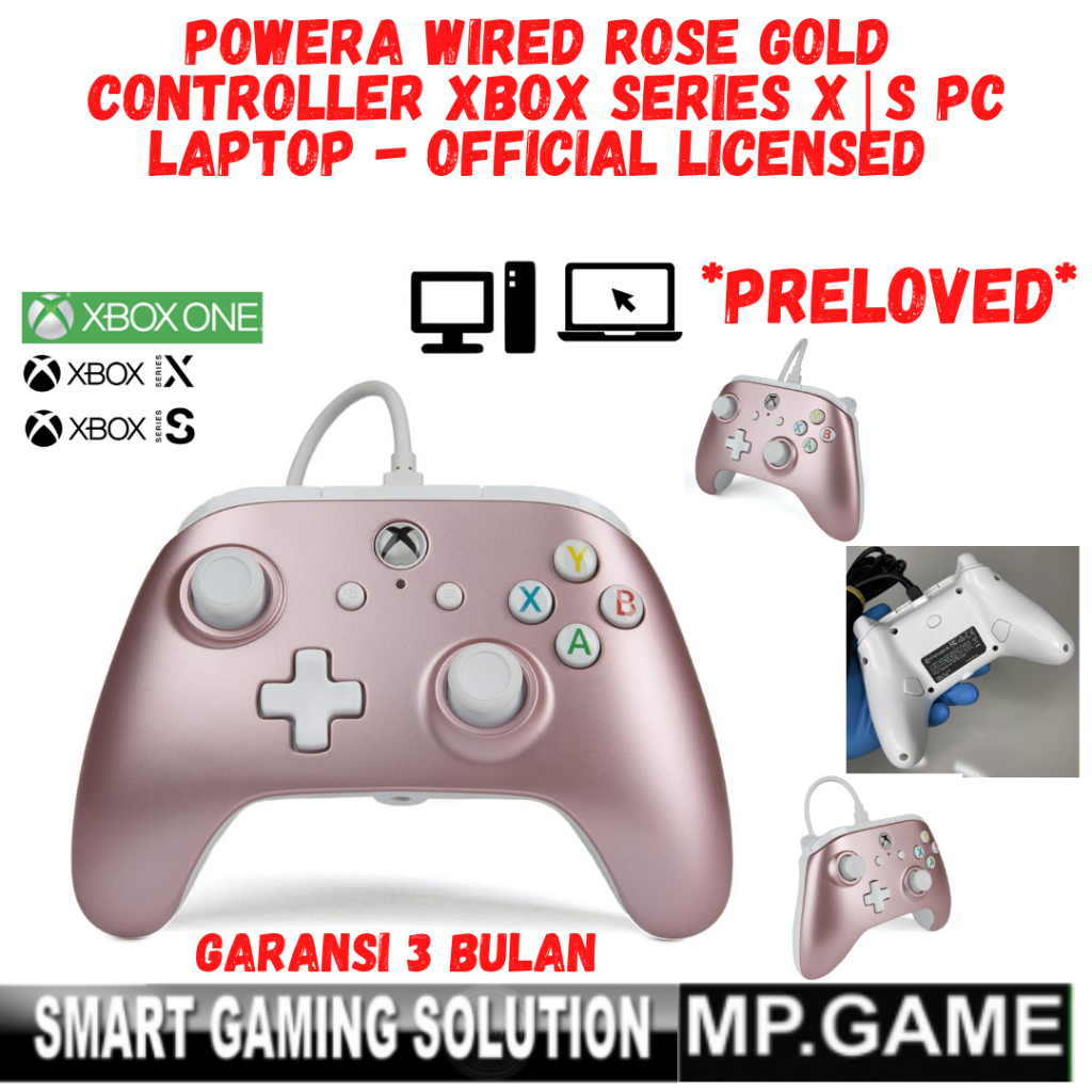 Powera Enhanced Wired Controller Rose Gold Xbox One S X PC Laptop ...