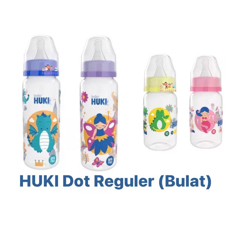Huki Baby Milk Bottle PP SP Nipple Round Slim Silicone Pacifier Regular ...