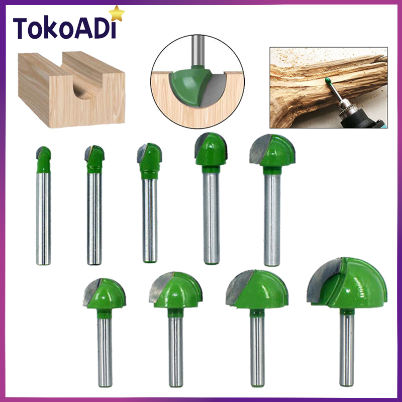 MATA KAYU 5pcs Round Bottom Router Profile Bits 6 mm Nose Cove Bits ...