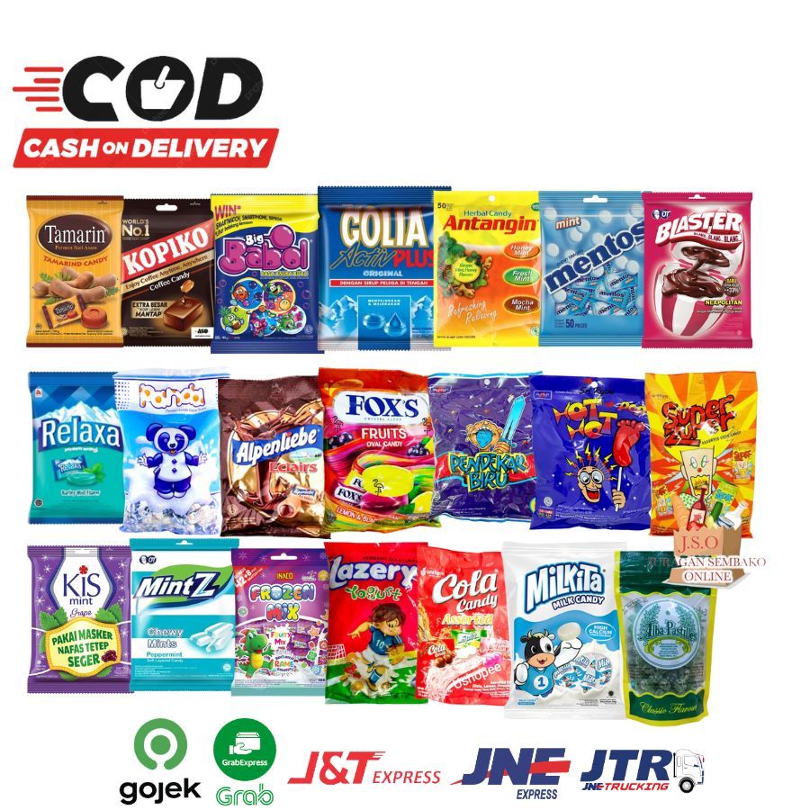 (JSO) Candy Assorted Types 1 Pack Golia Mentos Fox Kiss Panda Tamarin ...