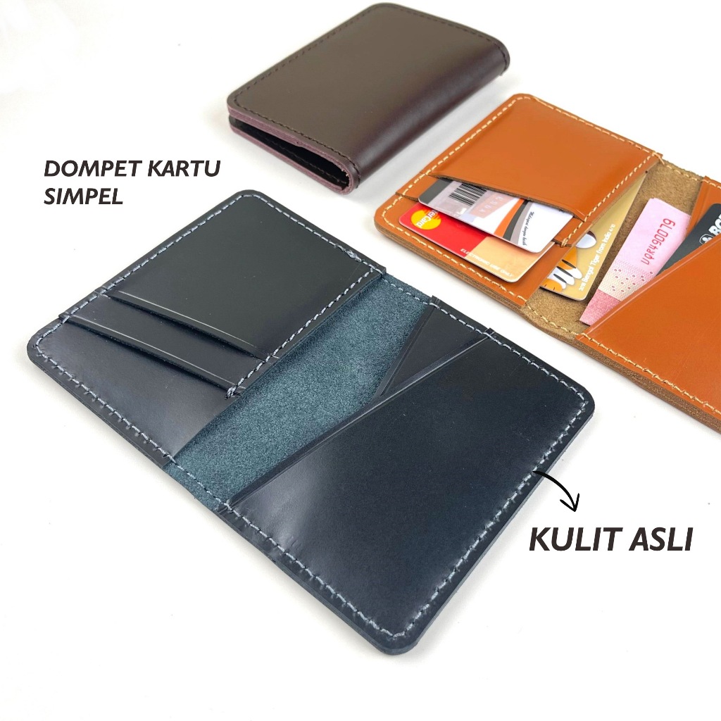 Unique Simple slim Genuine Leather Folding Card wallet - Minimalist ...