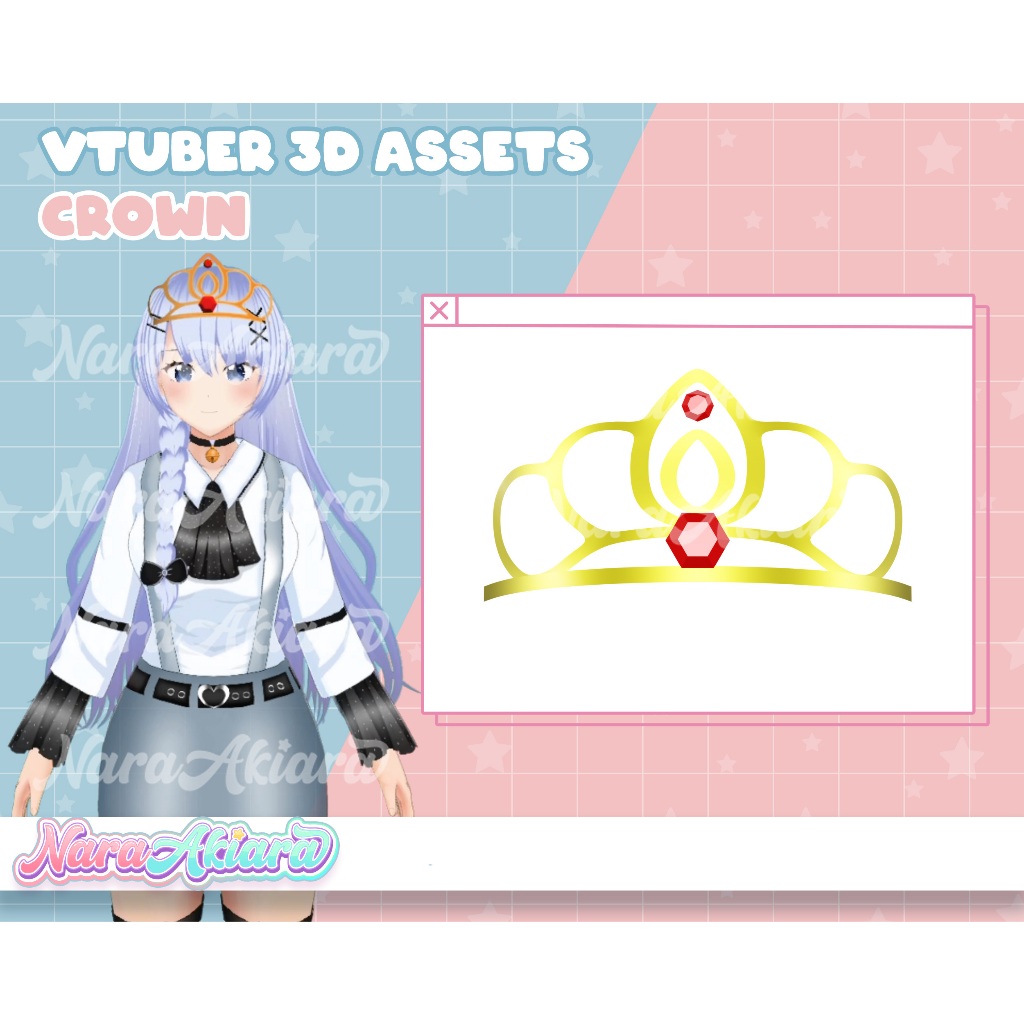 Look Glamorous with 3D Crown for Vroids, Ready-to-Use Glamorous Crown ...