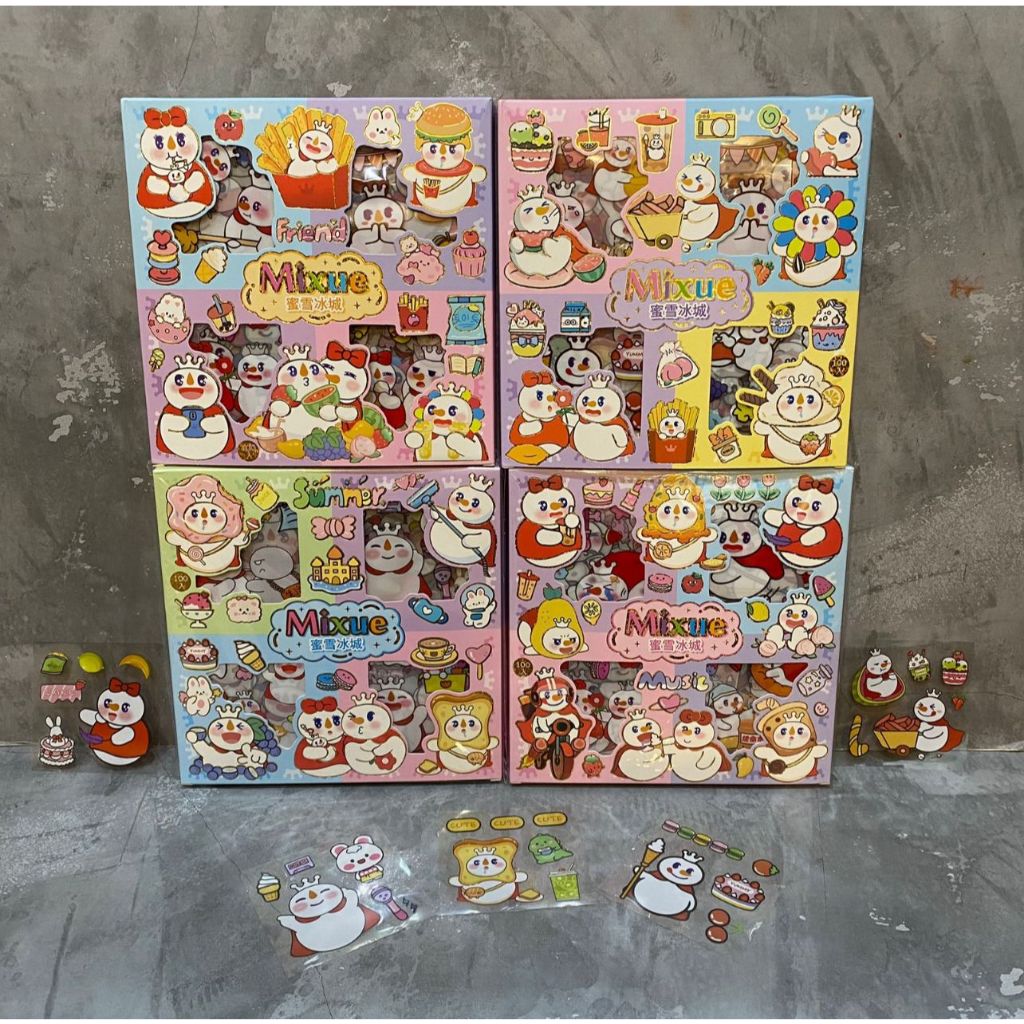 Sticker MIXUE Packaging BOX Contents 100 LBR Or Packaging One PACK Of ...