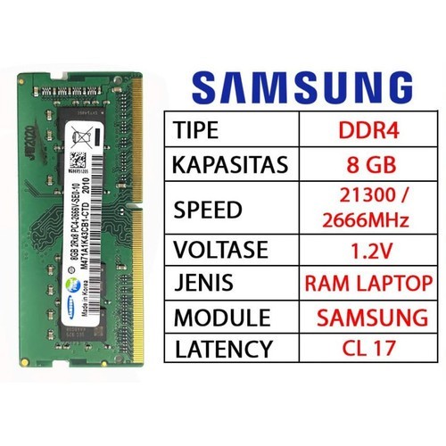 SAMSUNG DDR4 LAPTOP RAM 8GB PC 21300/2666MHz SODIM | Shopee Malaysia