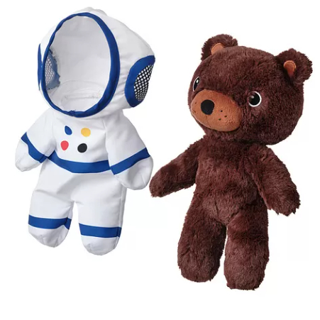 [IKEA] Aftonsparv astronaut, cat, rabbit and bear costumeed doll, 28 cm ...