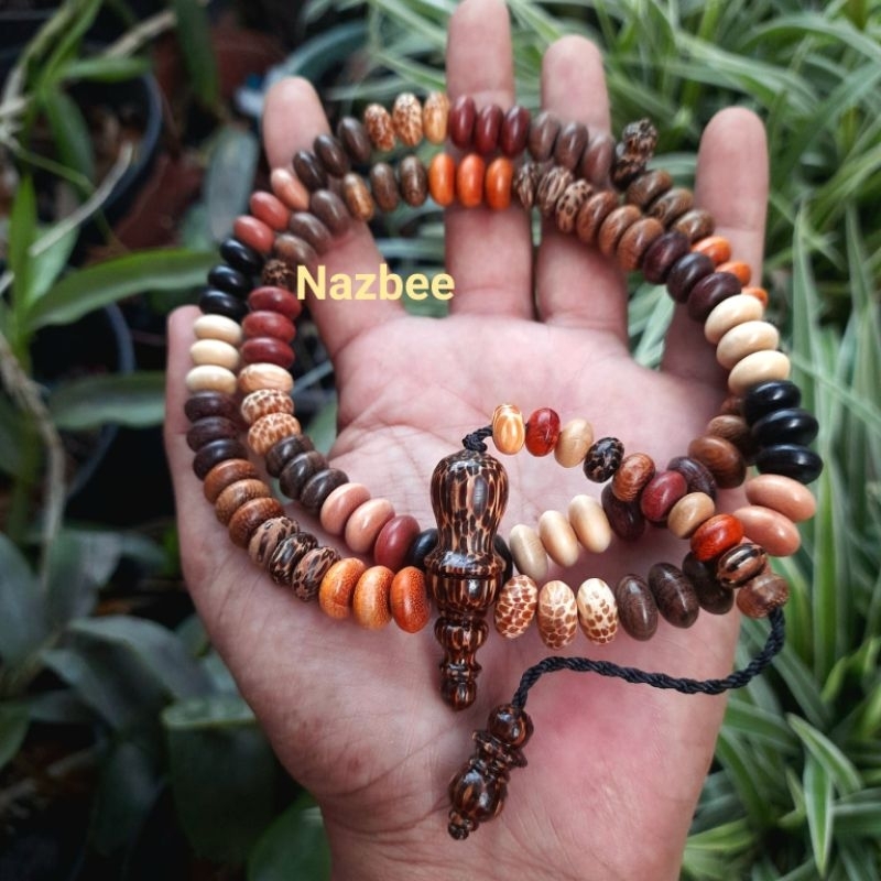 KAYU Tasbih 99 Combination of 12 Types of Flat Lucky Wood | Shopee Malaysia