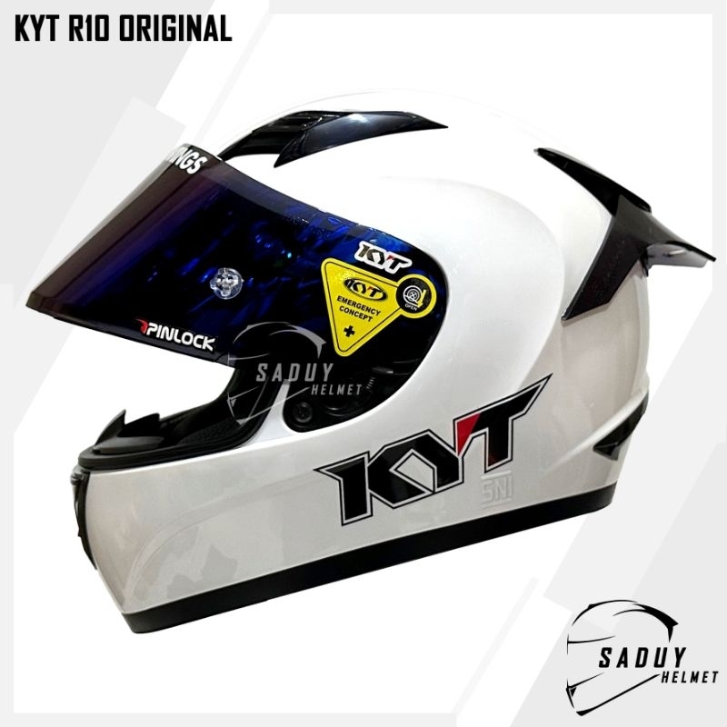 KYT R10 SOLID WHITE HELM KYT R10 PLAIN WHITE | Shopee Malaysia