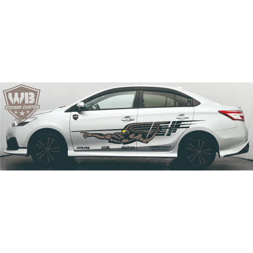 Sticker body Side cutting sticker Car yaris agya ayla brio Etc. Model ...