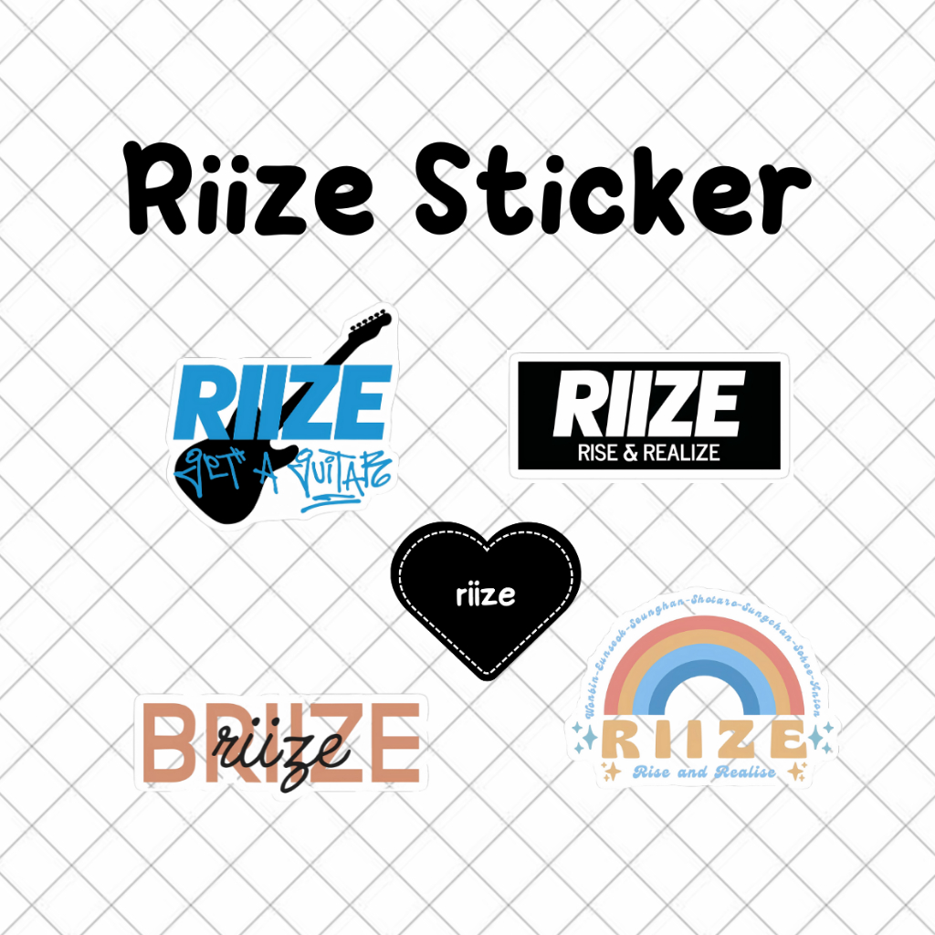 Sticker Deco RIIZE Character Hangul Letter Sticker Cute Member Name ...