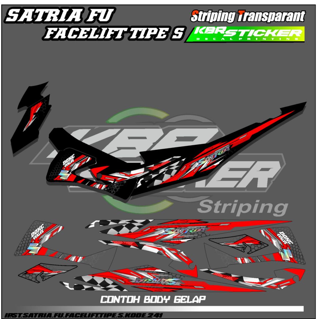 Satria FU FACELIFT Type S Motorcycle STRIPING Sticker SUZUKI SATRIA FU ...