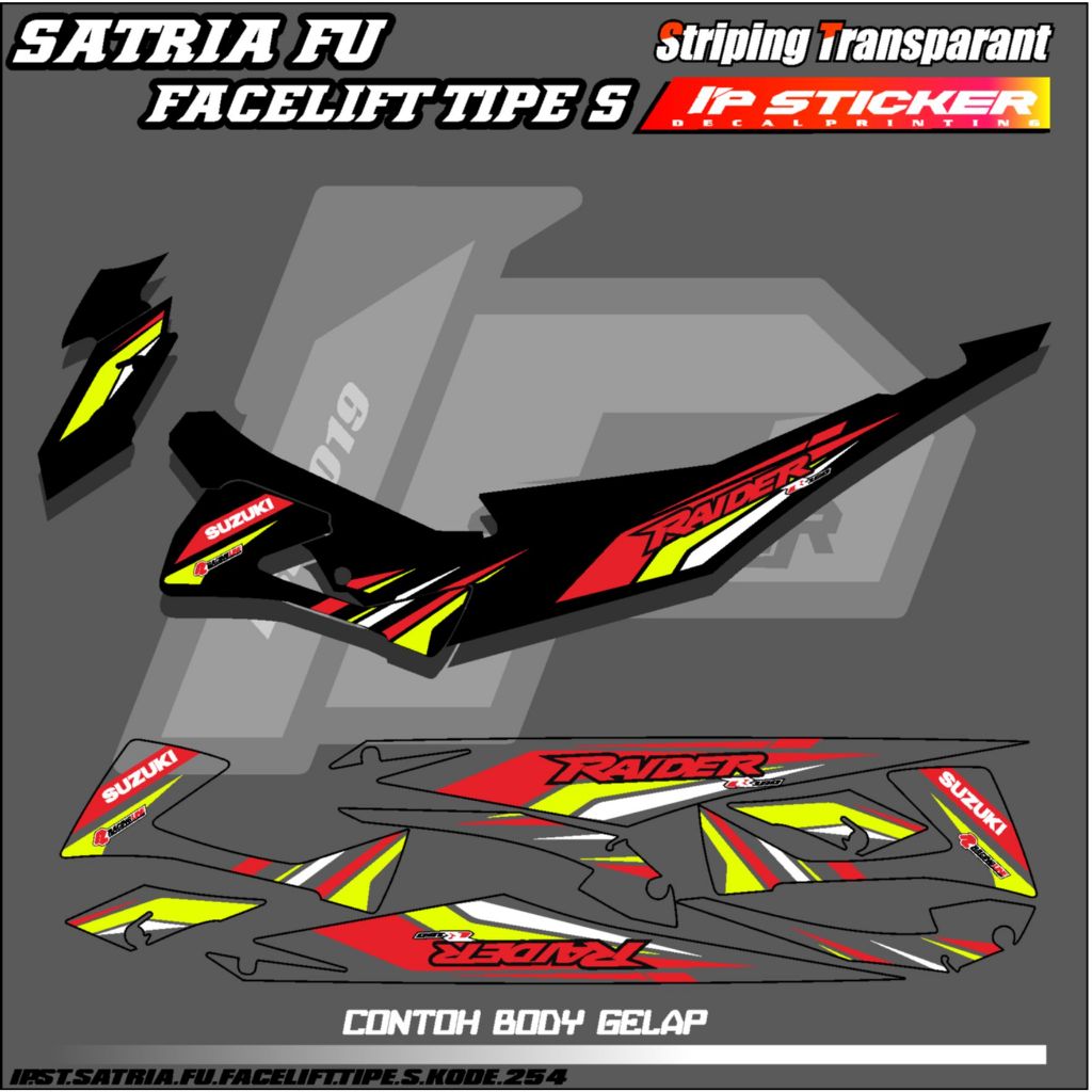 Satria FU FACELIFT Type S Motorcycle STRIPING Sticker SUZUKI SATRIA FU ...