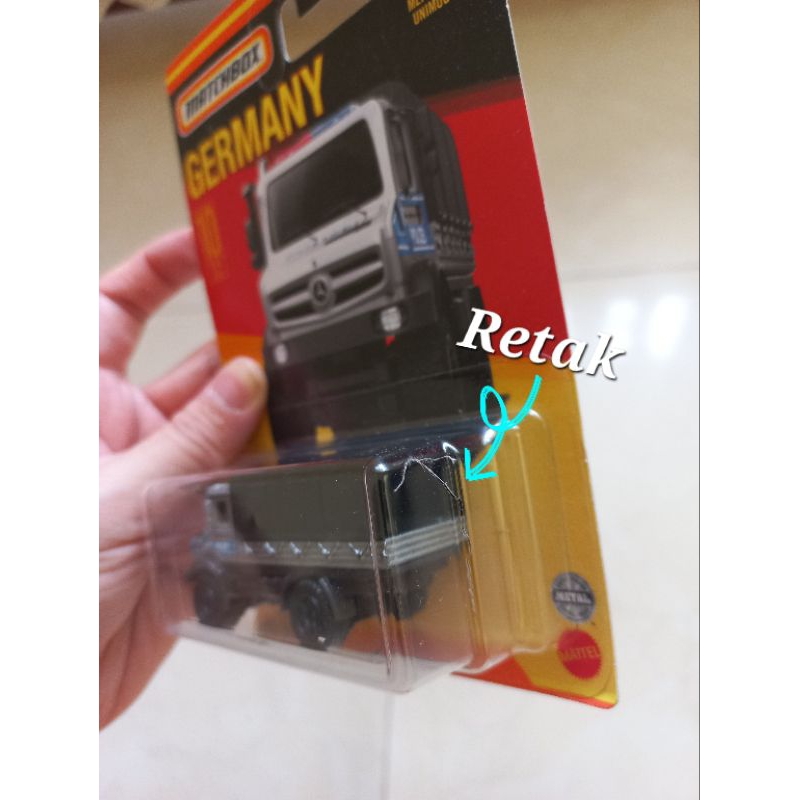 Bad BLISTER Crack MATCHBOX MERCEDES BENZ UNIMOG U 5023 TRUCK POLIZEI ...