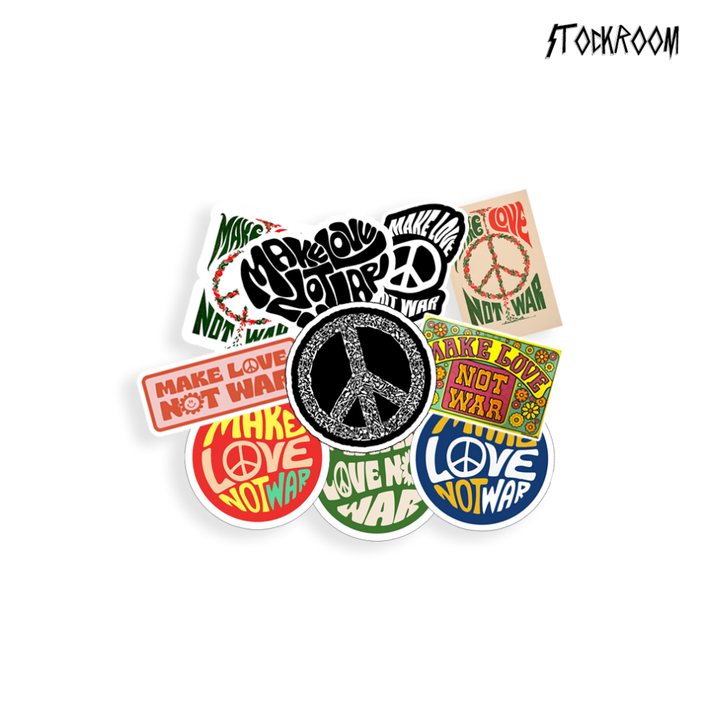 (FULL Pack) "MAKE LOVE NOT WAR FULL PACK" STICKER / PEACE / HELMET ...