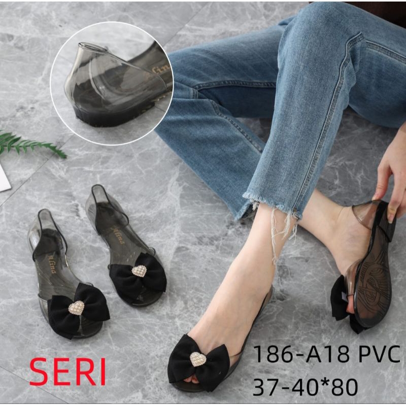 Women's Glass Jelly Slippers Sandals With Ribbon Motifs, The Latest ...