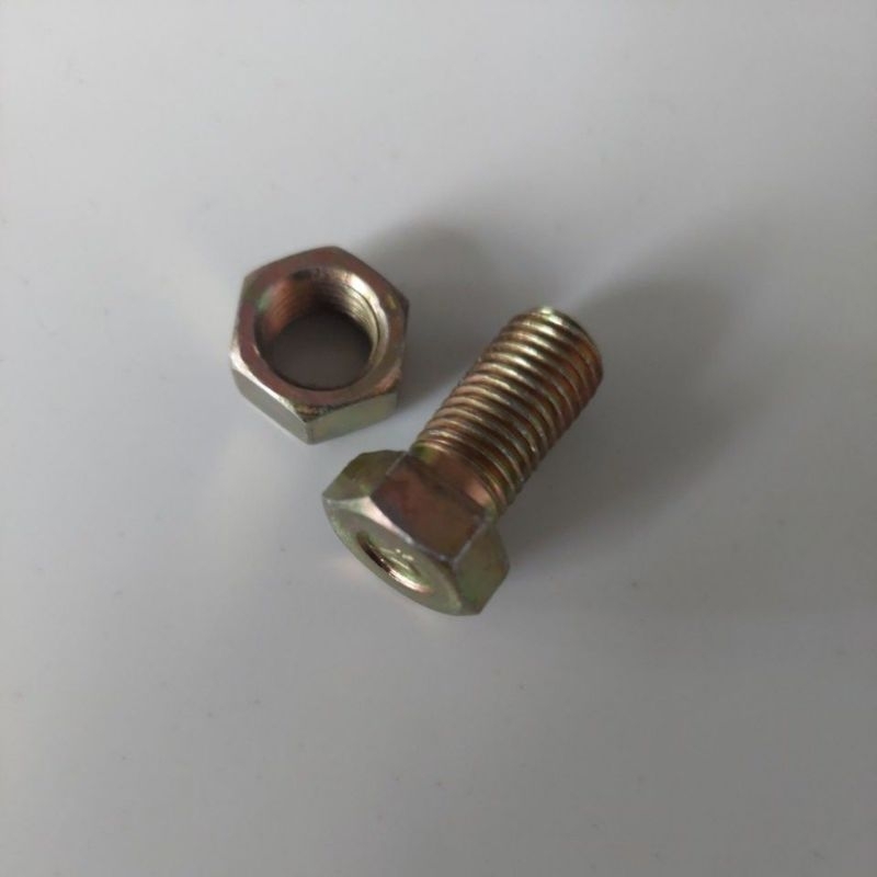 Yellow Nut Bolt M10 x 20 (2cm) Hex Iron BMK Key 14 K14 Grade 4.6 M10 ...