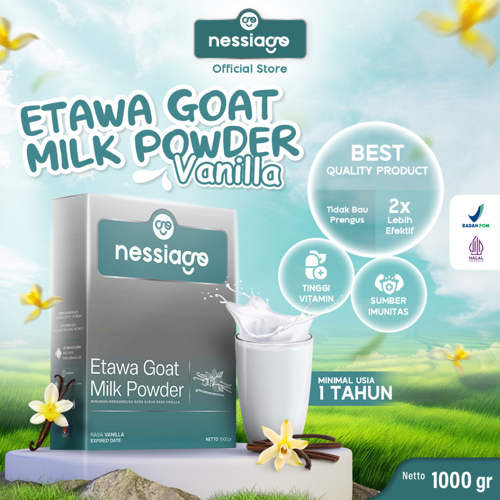 Nessiago Goat Milk Etawa Powder 1kg Vanilla Flavor | Ettawa Goat Milk ...