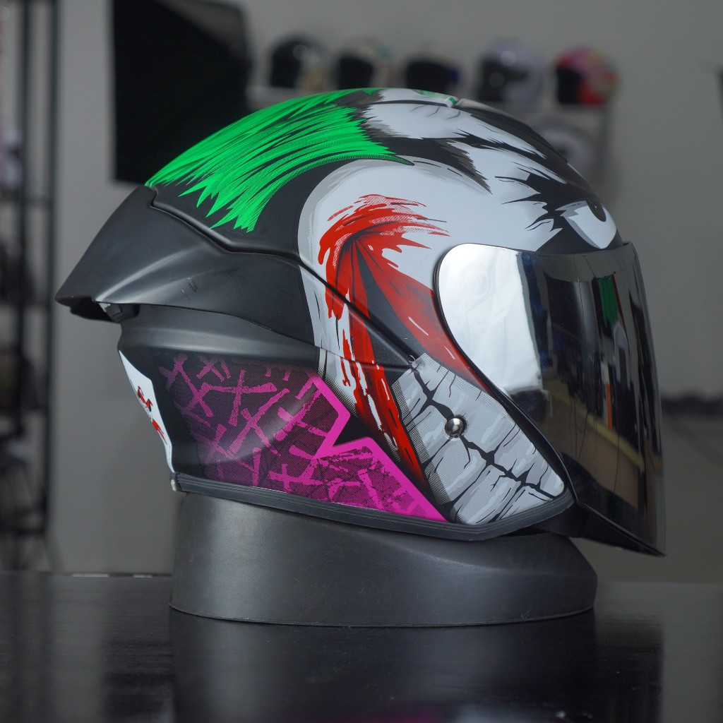 Half FACE Helmet JITSU JS1 JOKER ORIGINAL Helmet MOTIF Men Women Latest ...