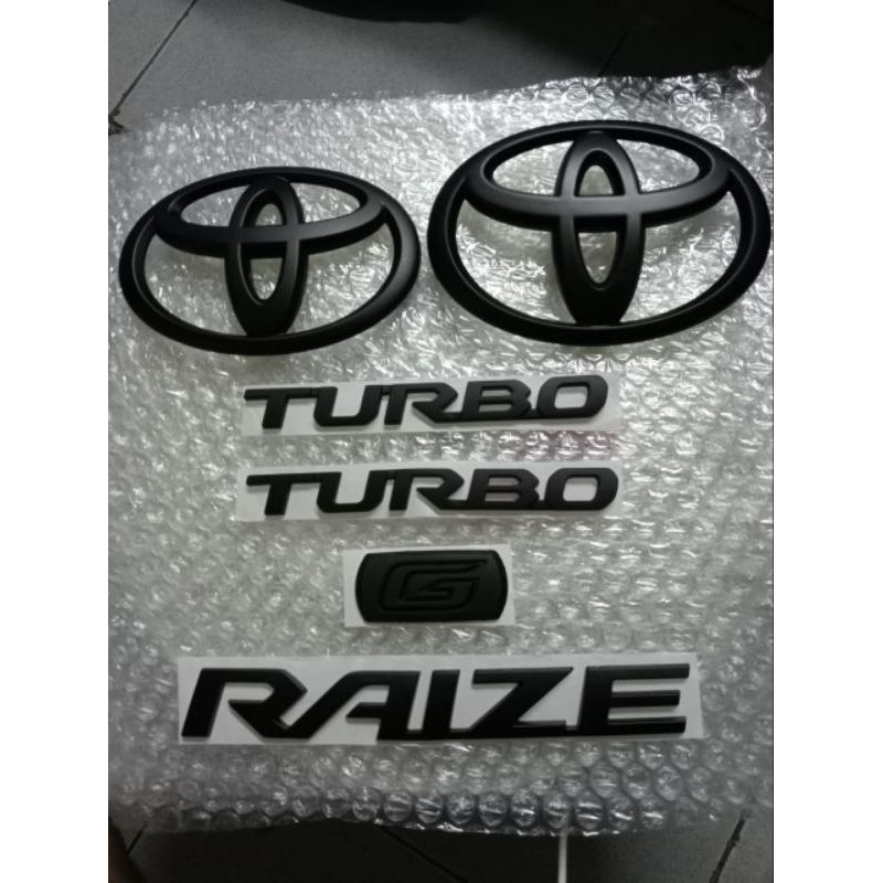 HITAM The raize writing emblem Logo, complete set of matte black and ...