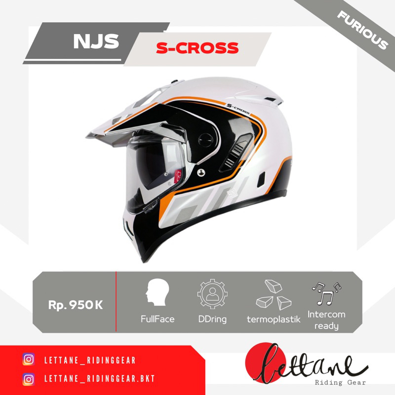 Njs S-Cross Motif - NJS Semi Cross Helmet Adventure SCross Helmet ...