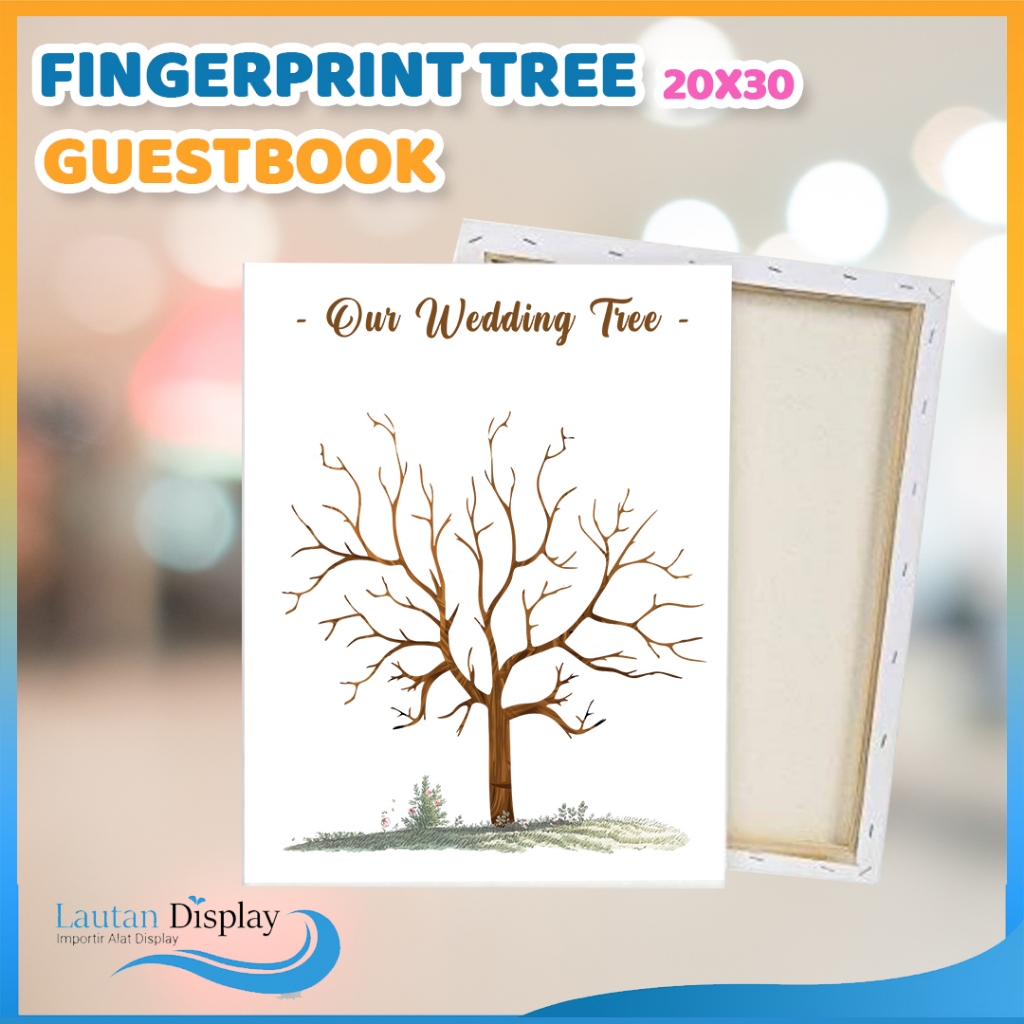 MERAH UNGU Tree Fingerprint Painting Canvas 20x30 cm Fingerprint Tree ...