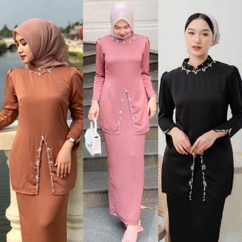 Oneset Malay bracket clothes Elliza malaysia wedding dress slik satin ...