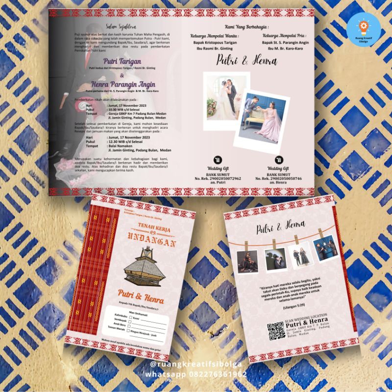 Kalak Karo Wedding Invitation Size A4 Fold | Shopee Malaysia