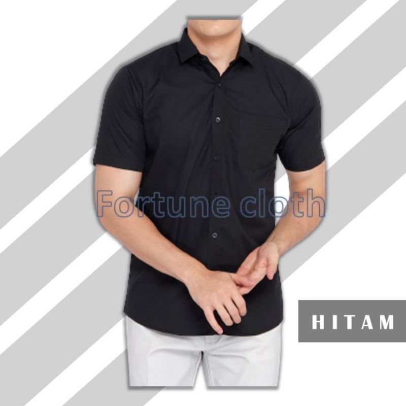 HITAM KEMEJA PUTIH (CAN Choose COLOR) BOYI TOP MAN SHORT SLEEVED SHIRT ...