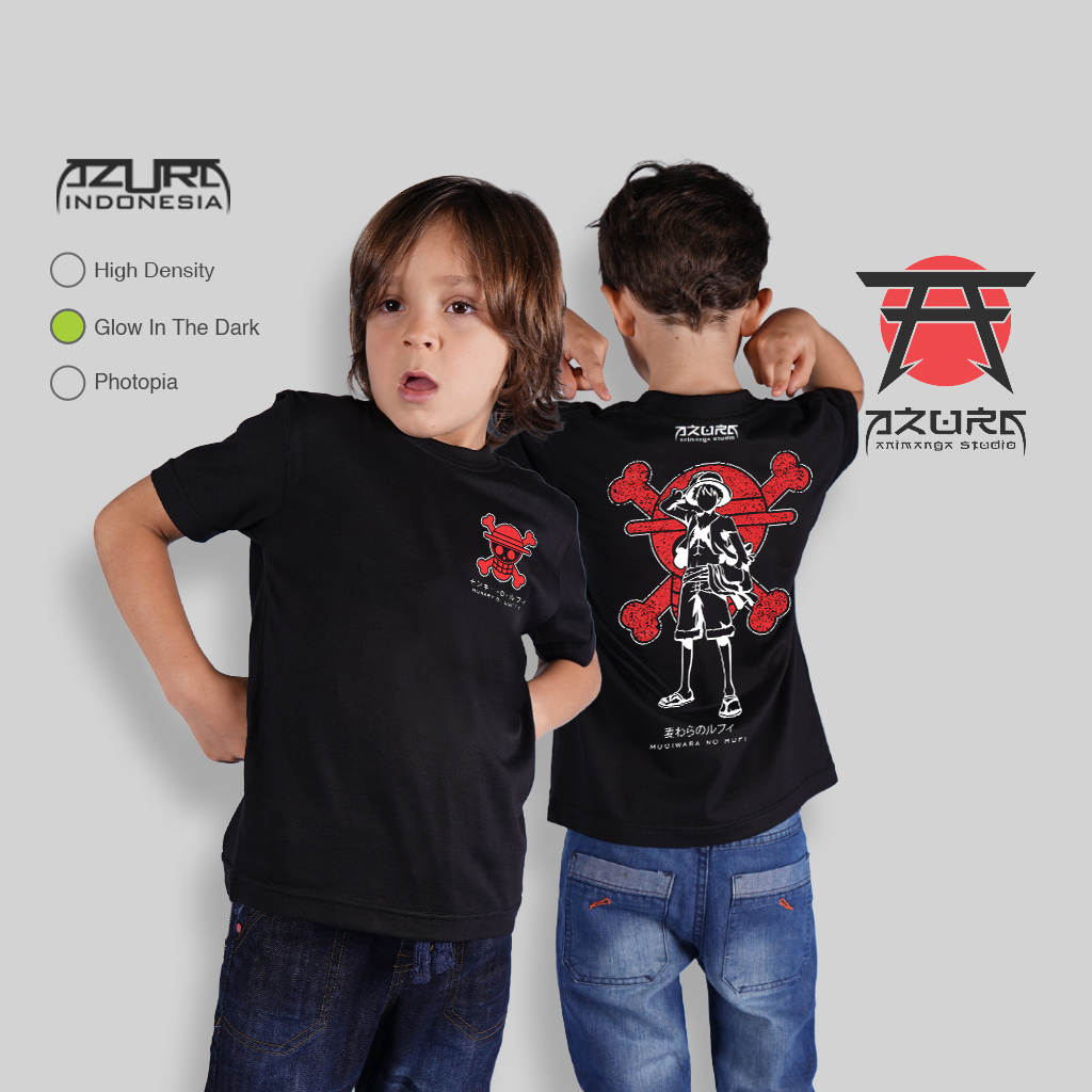 HITAM Azura Indonesia Tshirt Anime One Piece Mugiwara No Rufi Dakir ...
