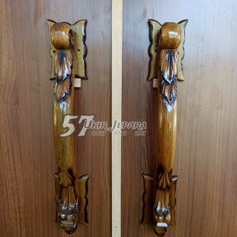 KAYU (9Th Curved) Teak Wood Door Handle/Door Pull - Original jepara ...
