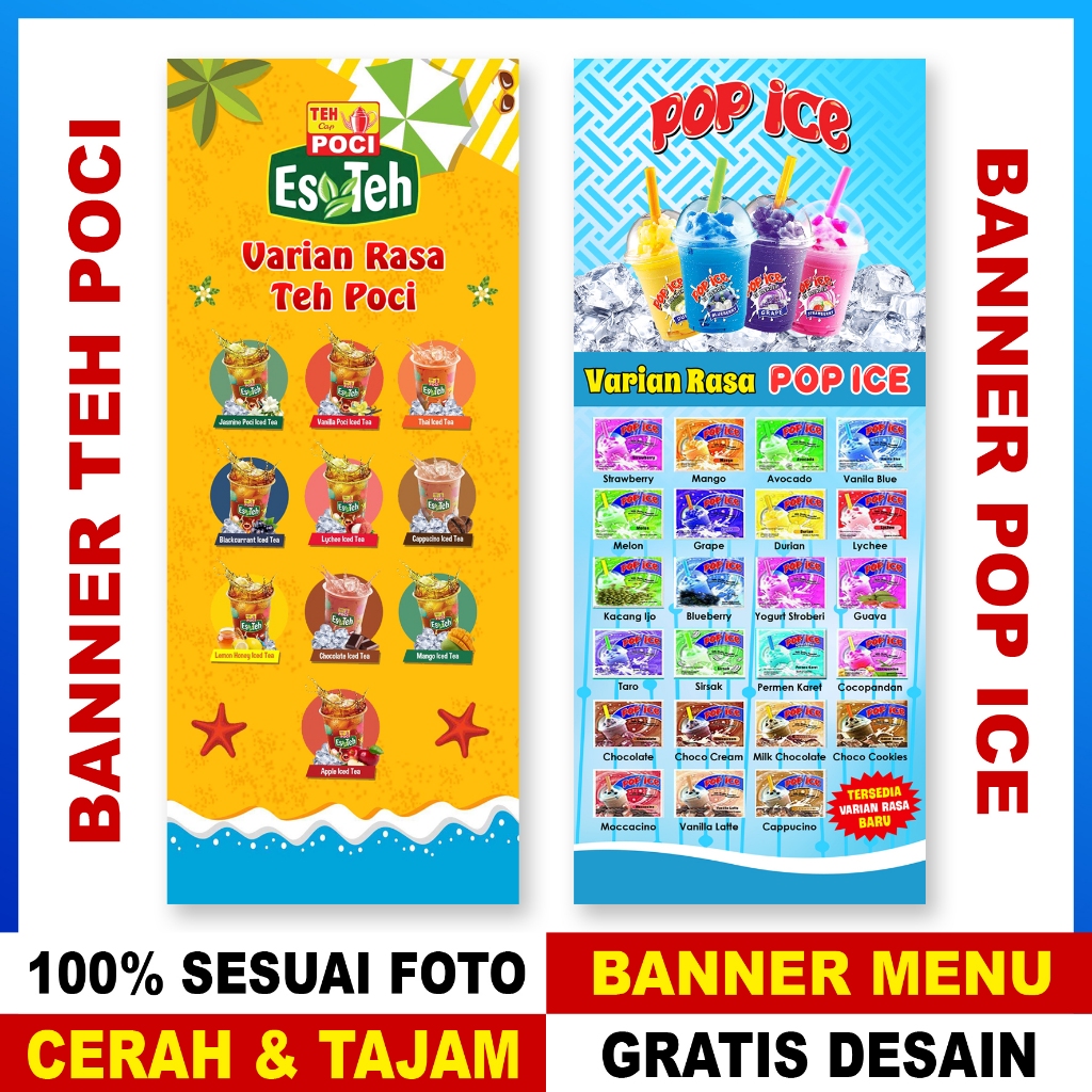 Pop ICE BANNER / MENU ICE TEA BANNER / BEST POCIEEE TEA BANNER | Shopee ...