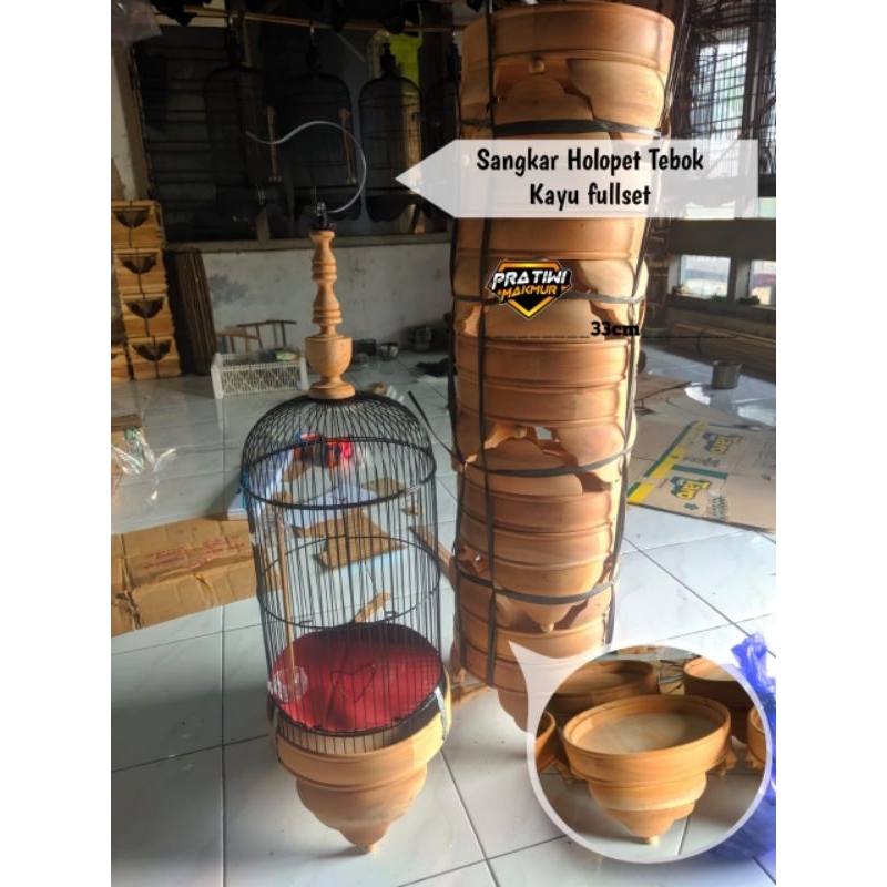 Holopet Pleci Tebok Wooden Cage Bird Cage Full set cage ready to use ...