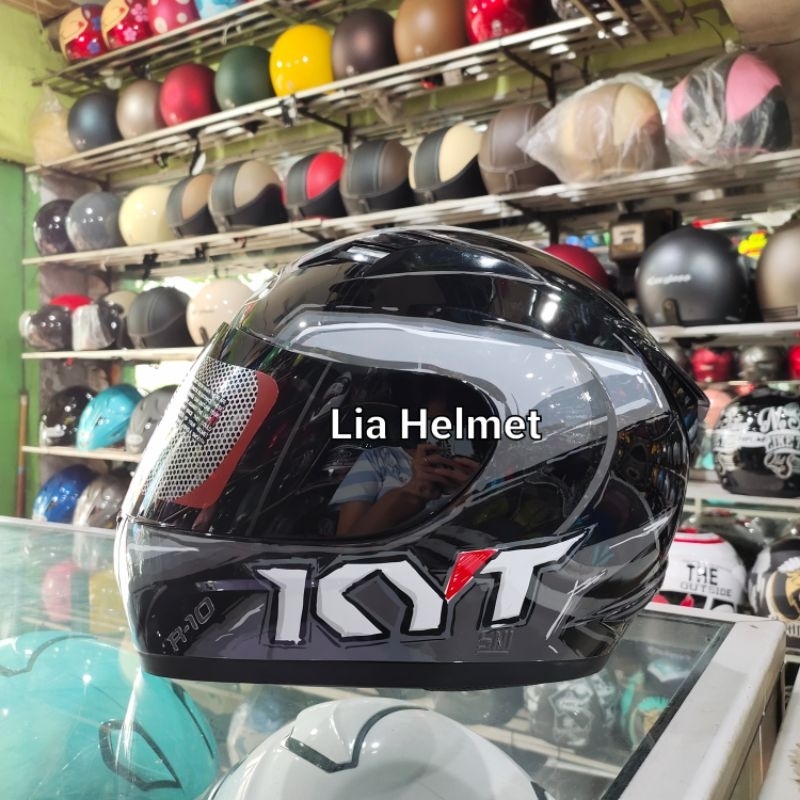 KYT R10 Full Face Helmet Motif 6 Black/ Gray / KYT R10 Helmet motif ...