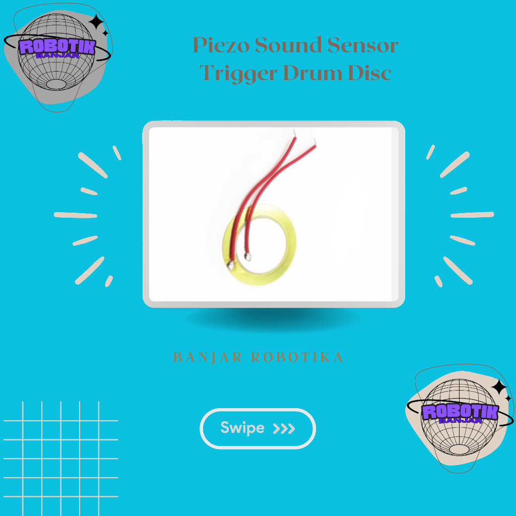 Piezo Sound Sensor Trigger Drum Disc ARDUINO MEGA UNO | Banjar Robotics ...