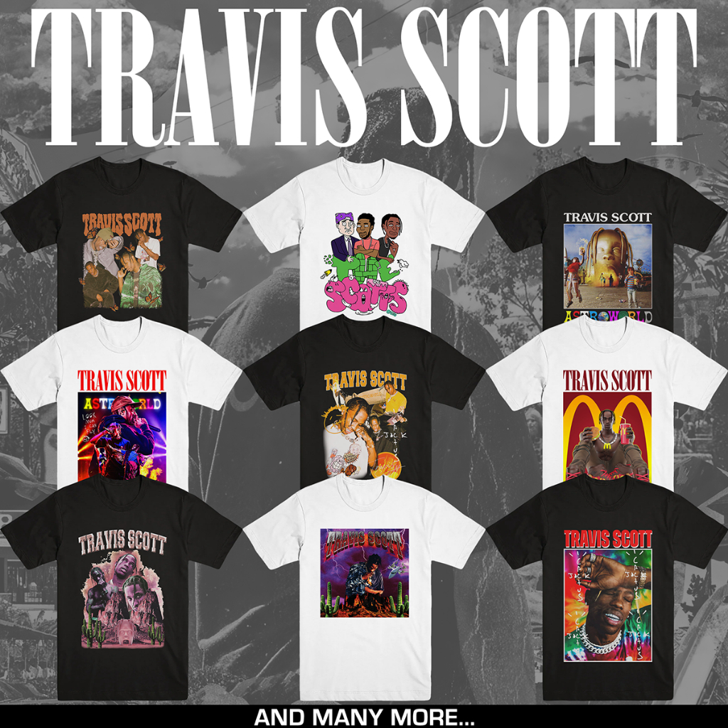 TRAVIS SCOTT | MUSIC T-SHIRT | HIP-HOP RAILPER | MERCHANDISE | Shopee ...