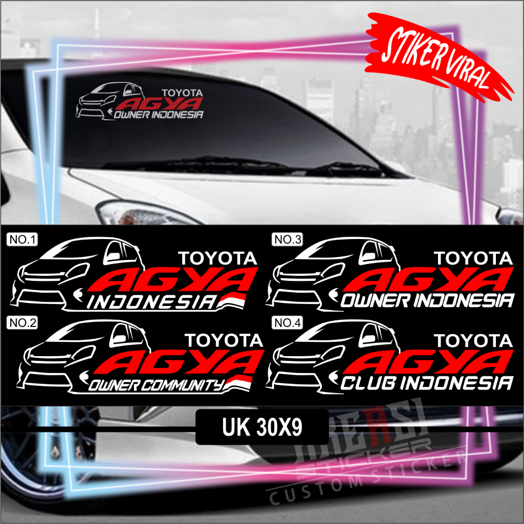 Sticker TOYOTA AGYA INDONESIA STICKER AGYA INDONESIA STICKER | Shopee ...