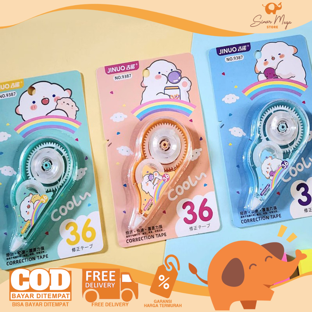 Fancy Correction Tape Cool 9387 / Tip ex Cute Colored Paper Tape ...