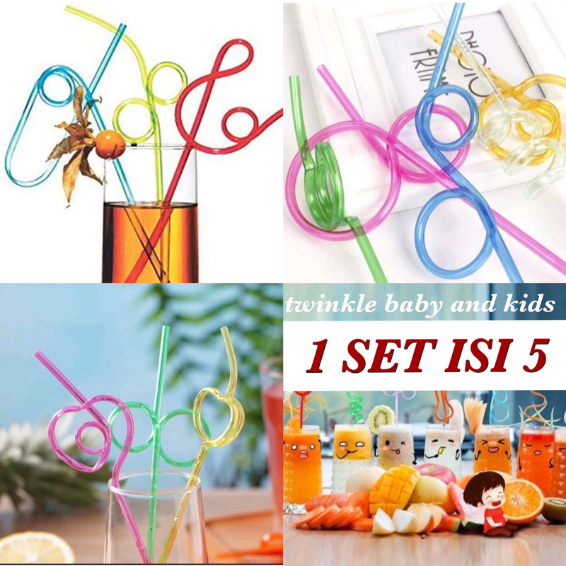 5 PCS Circular Plastic Straws Spiral Straws Oromotor Speech Therapy ...