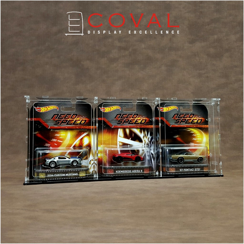 Coval SWC-301 Acrylic Display for 3 x 1 Carded Hot Wheels Premium / Pop ...