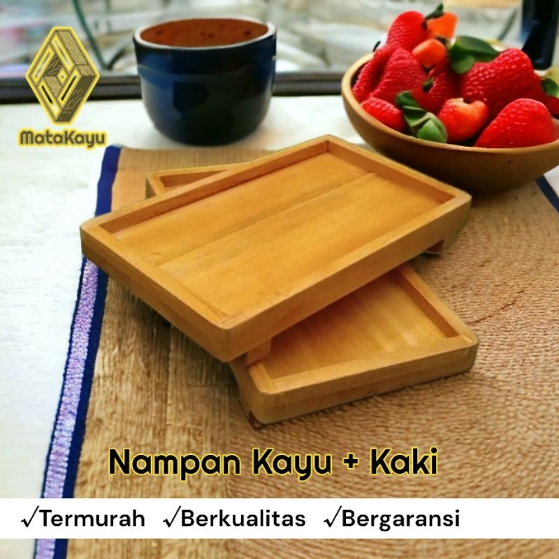 KAYU Wooden serving tray Wooden serving tray+Box tray Legs | Shopee ...