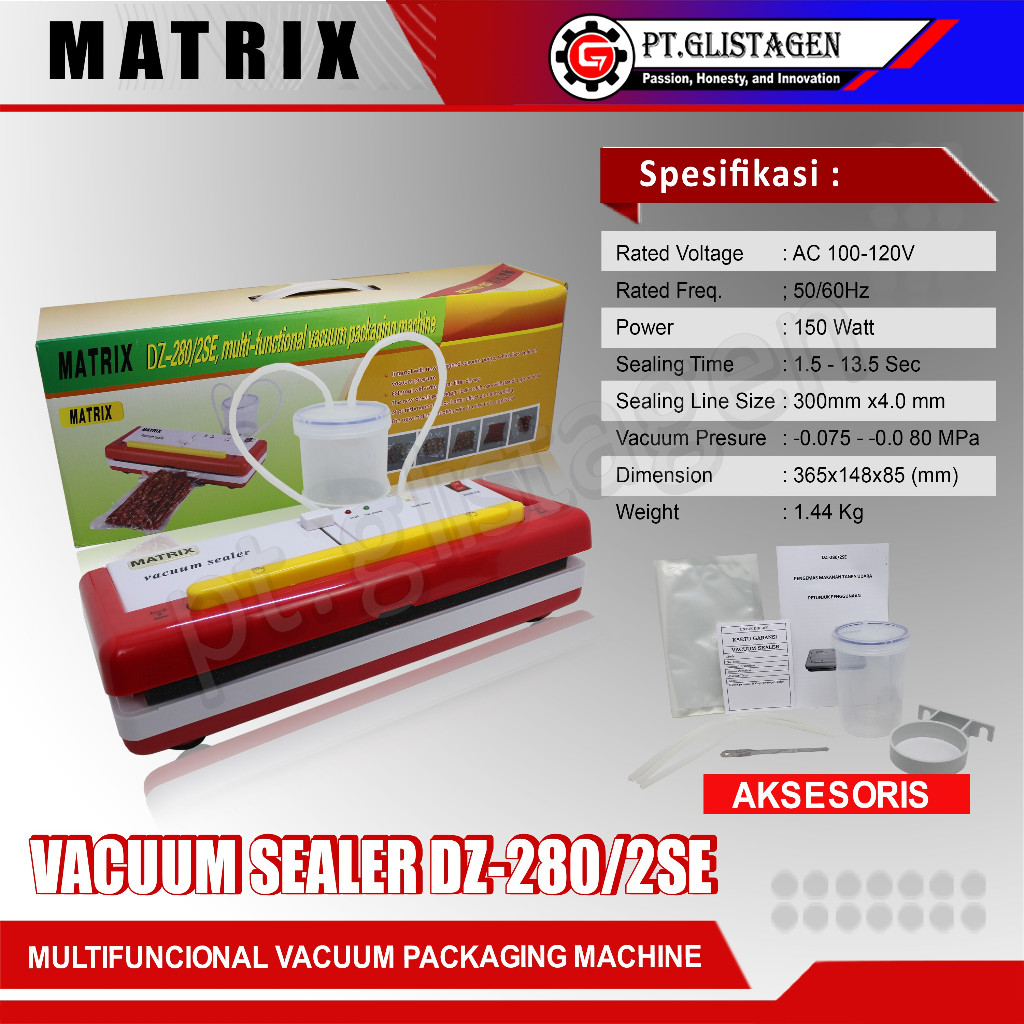 MESIN Matrix DZ-280/2SE MATRIX DZ280 Wet Dry Food Sealer Vacuum Machine ...