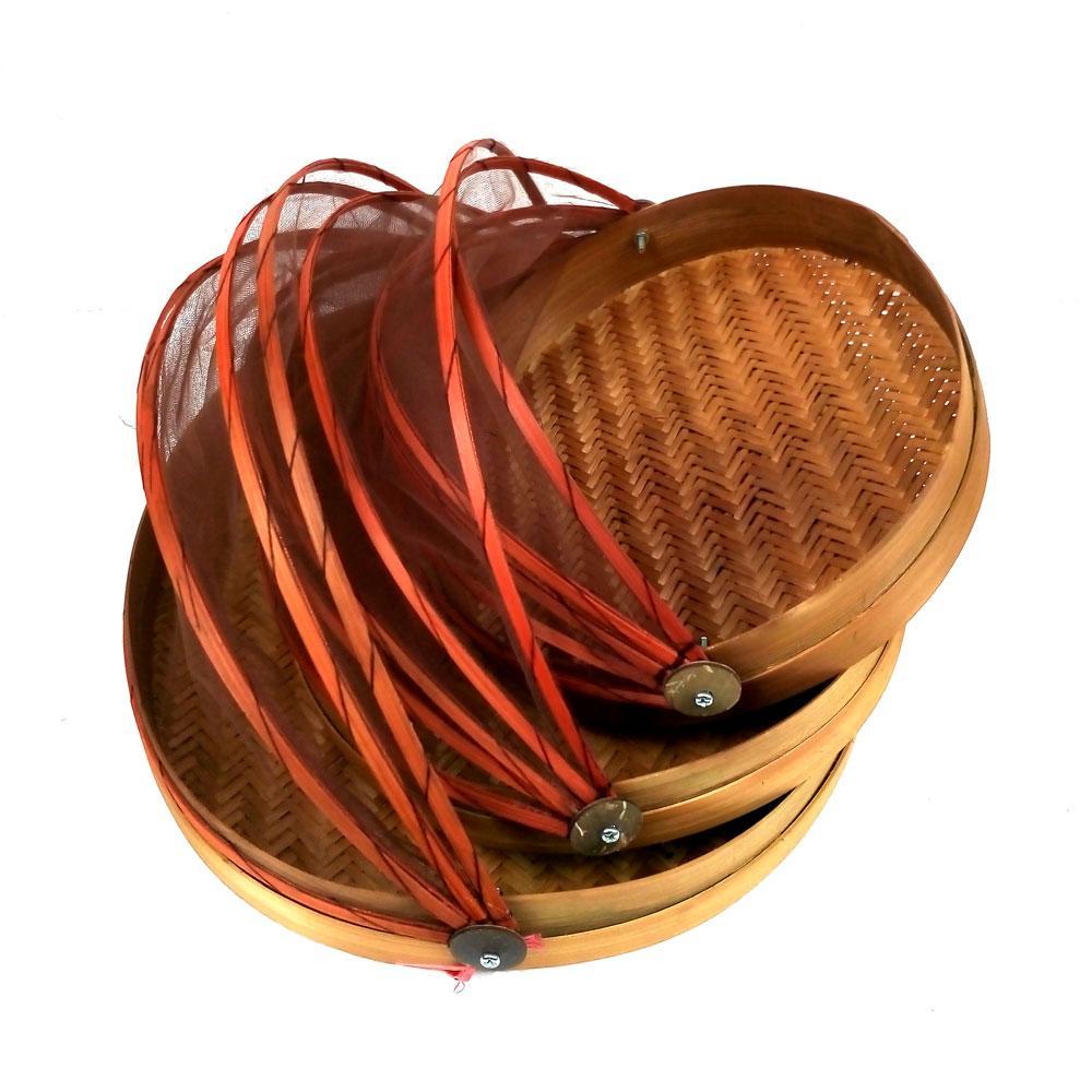 Crafts 1 Set Bamboo Serving Hoods contains 3 pcs Round Flat Base Unique ...