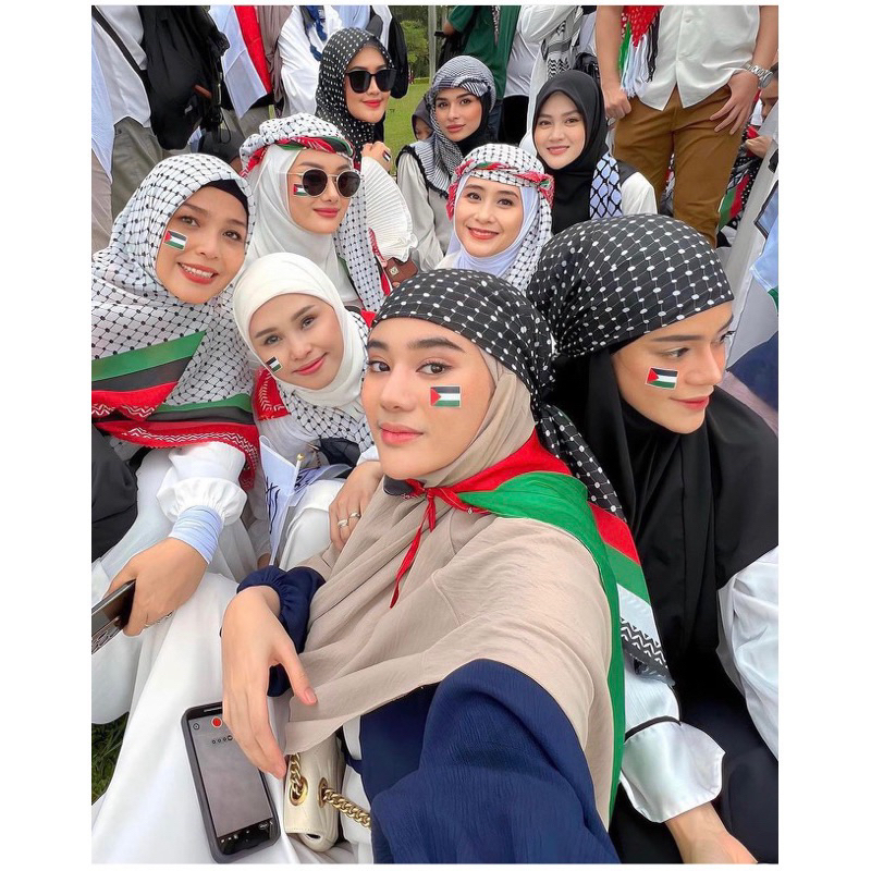 Palestine HIJAB Square LASERCUT Latest MOTIF | Shopee Malaysia