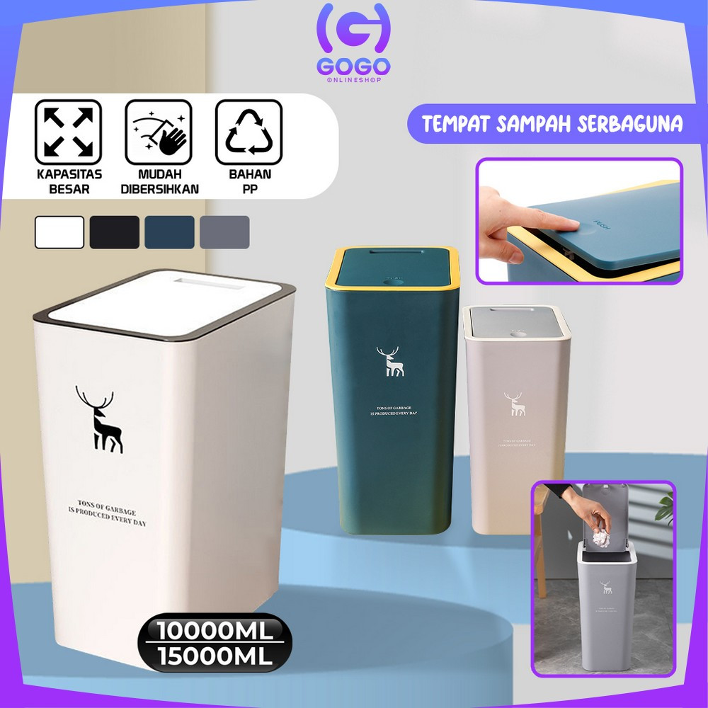 Gogo-c958 Multi-Purpose Plastic Trash Can with Automatic Click ...