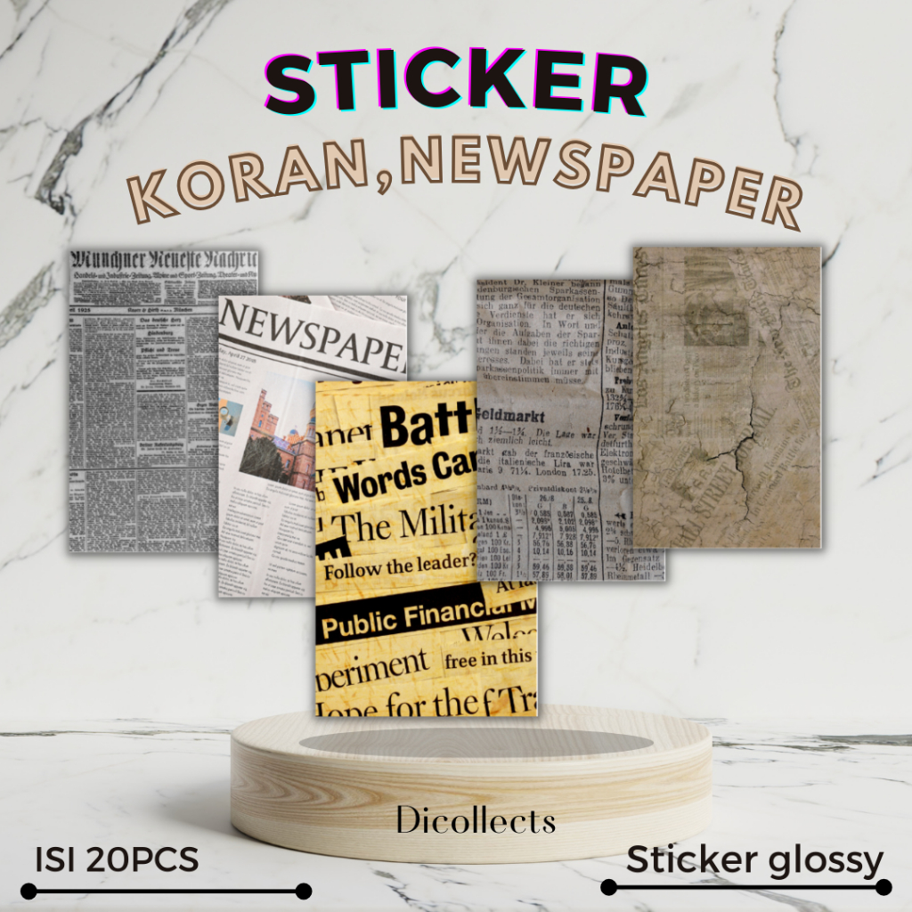 (CONTENTS Of 20) NEWSPAPER STICKERS/MINI STICKER/NEWS PAPER/SCARPBOOK ...